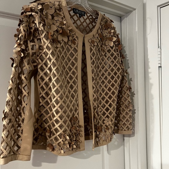 Jackets & Coats | Lattice Cut Out Leather Jacket By Grayse | Poshmark